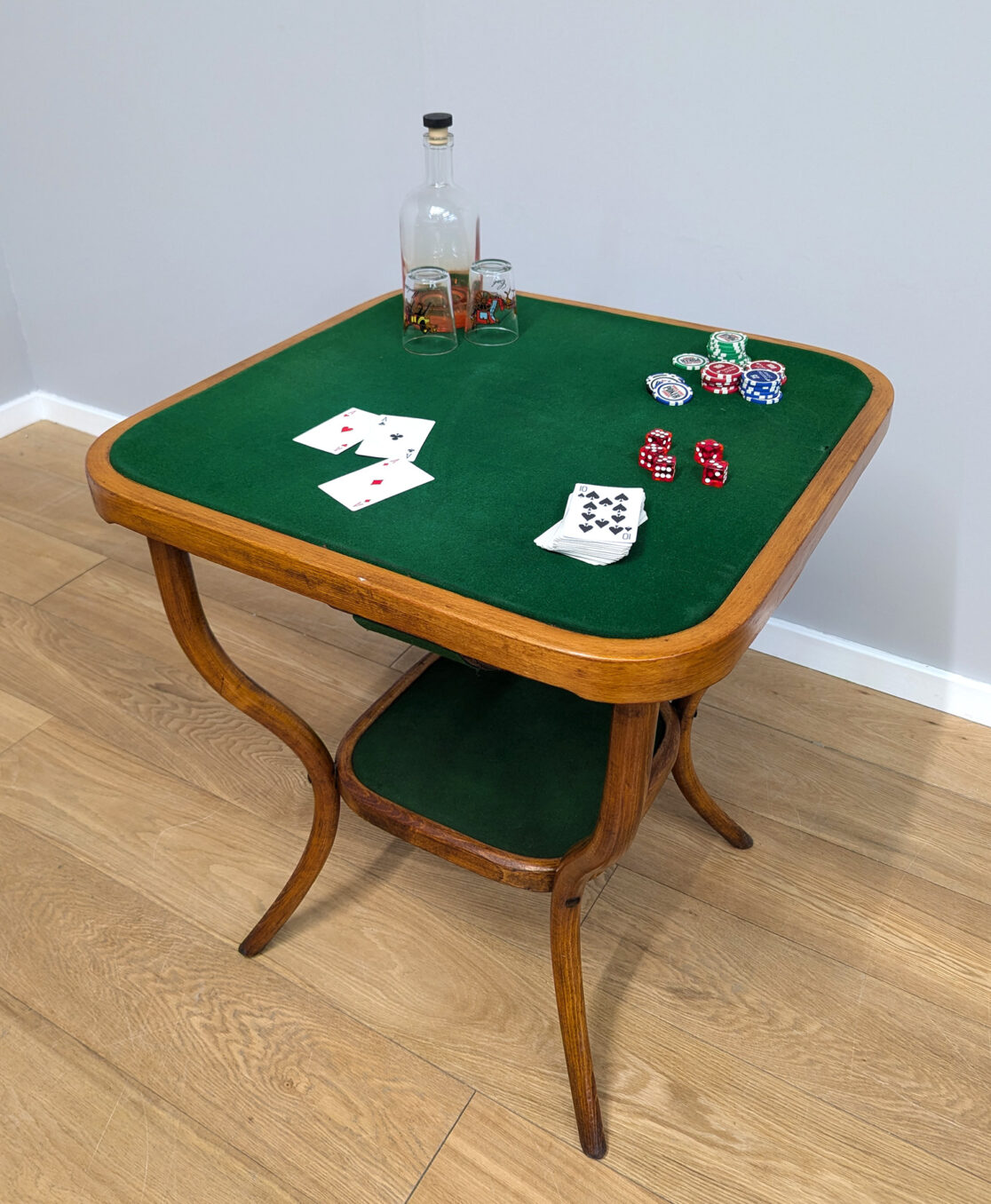 Antique 1920s Thonet Model No. 8 Bentwood Card Games Table with Drawers ...