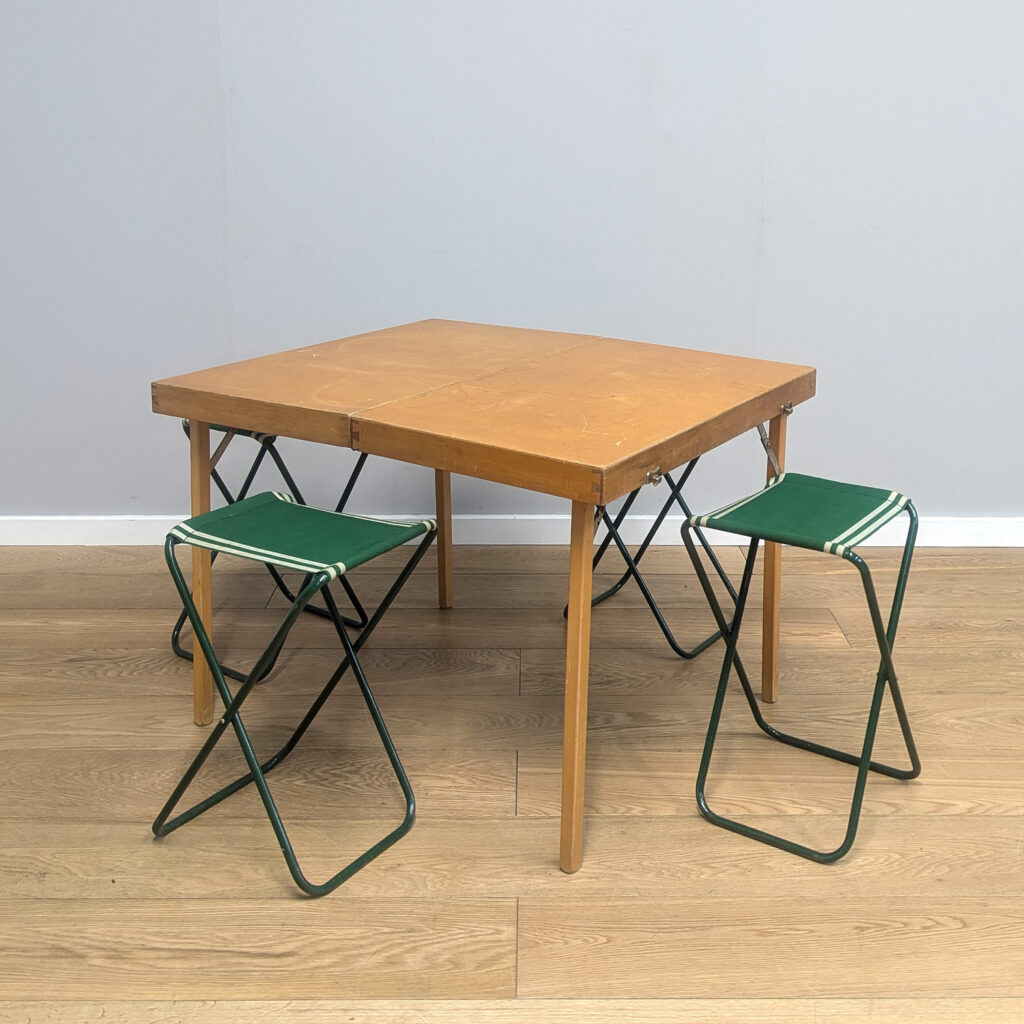 Vintage Portable Folding Picnic Table & Stool Set by Avalon